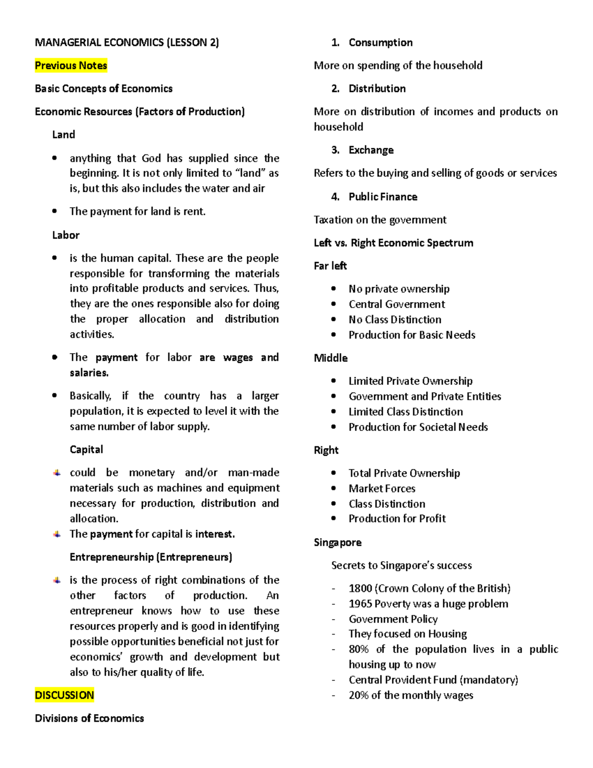 Managerial Economics (lesson 2) - MANAGERIAL ECONOMICS (LESSON 2 ...