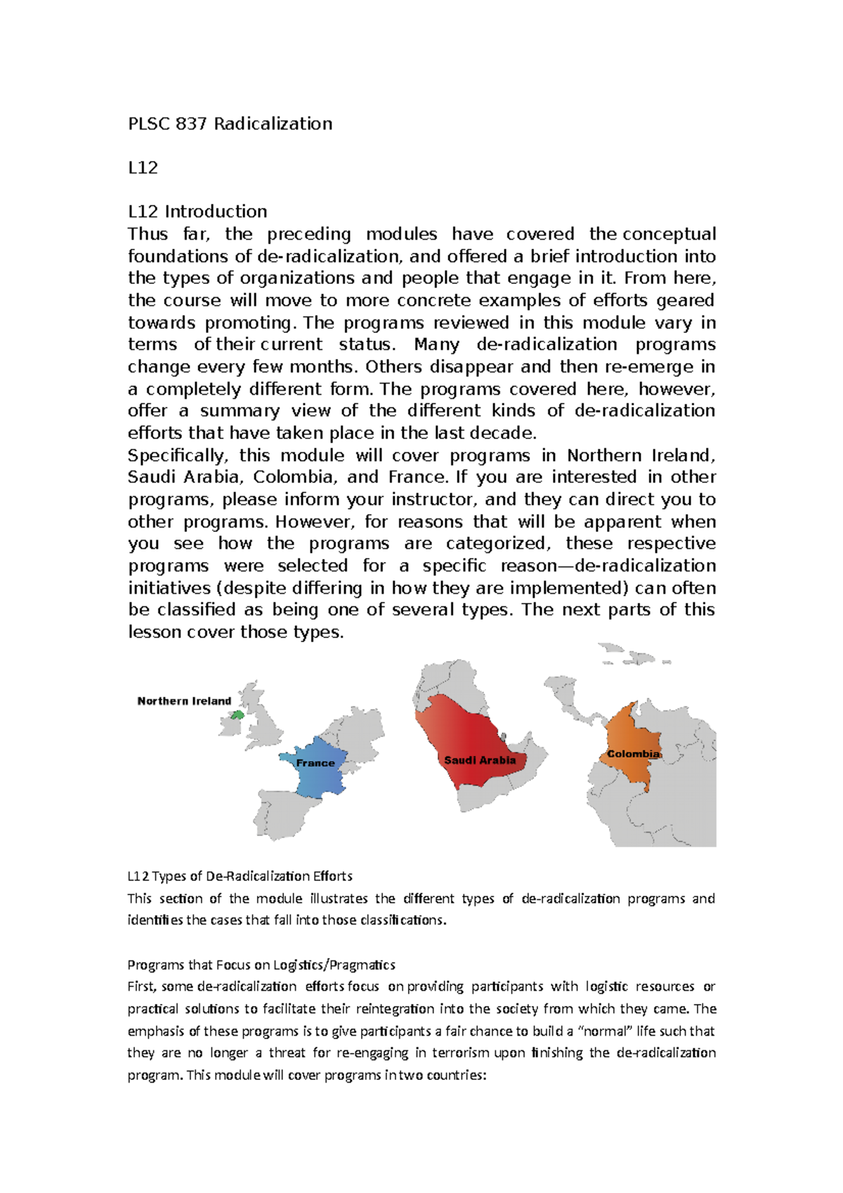 PLSC 837 L12 - Professor John Morrison - PLSC 837 Radicalization L L12 ...