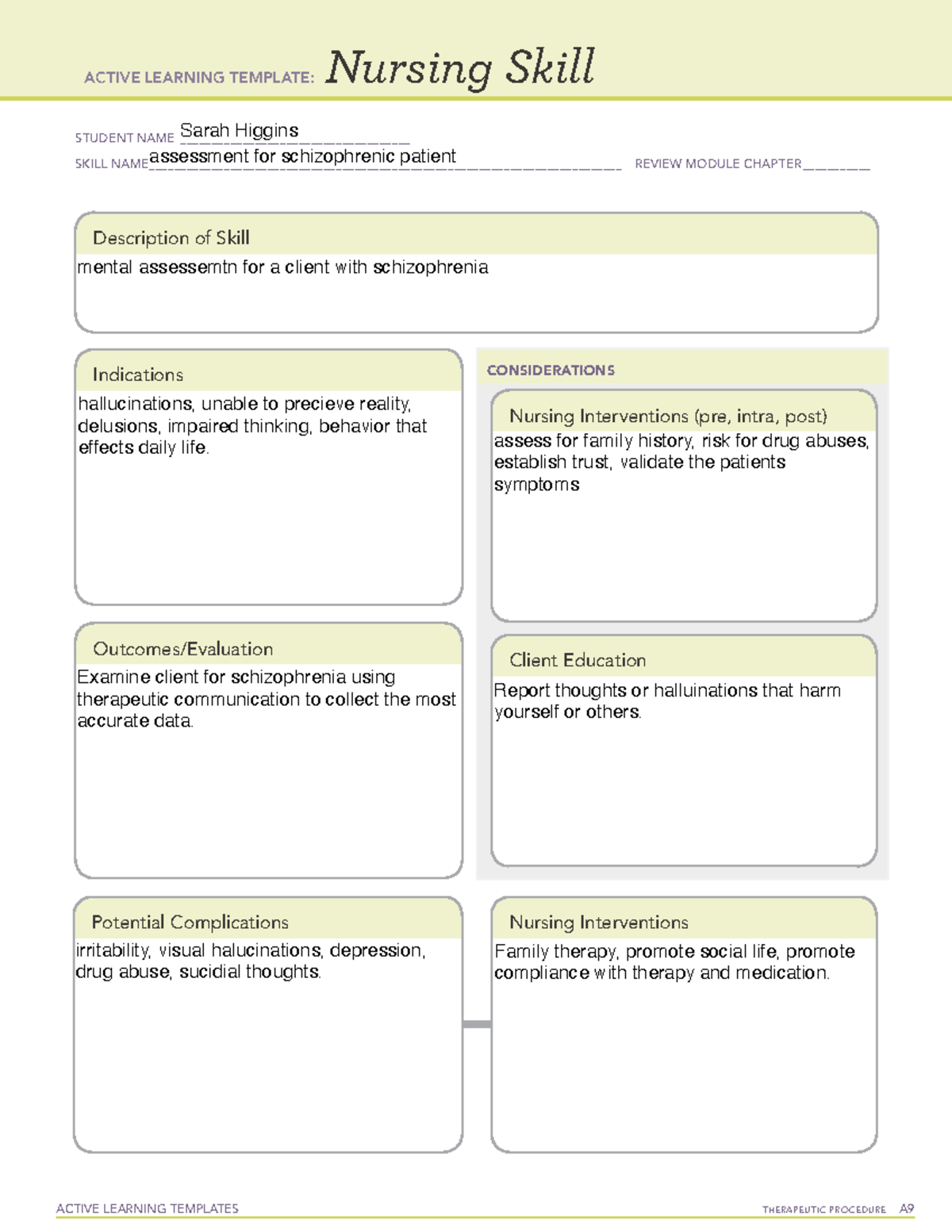 Ns schizophrenia - mental health - ACTIVE LEARNING TEMPLATES ...