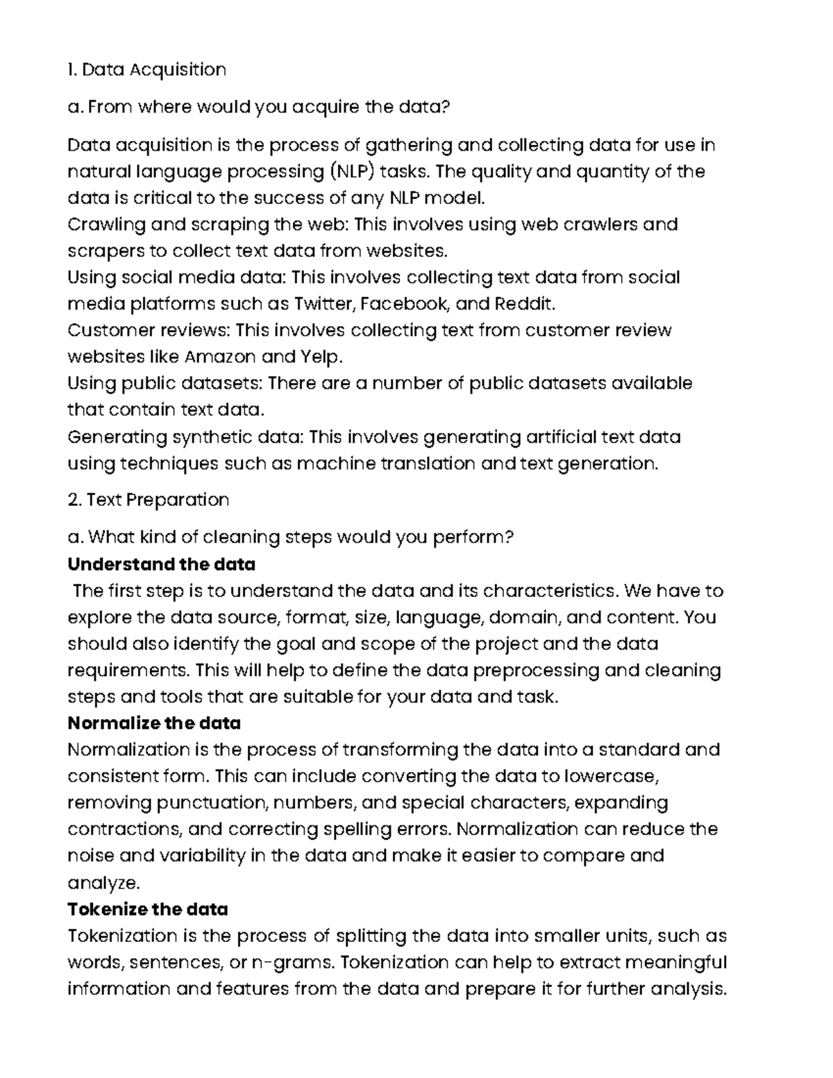 Nlp Pipeline Assignment Data Acquisition A From Where Would You