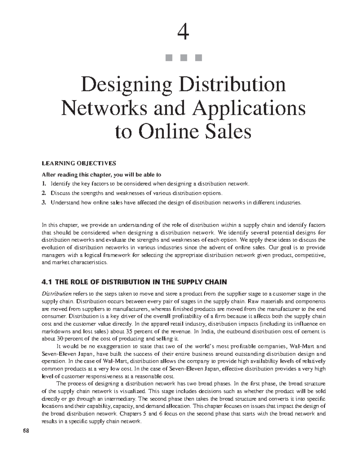 Chopra SCM-Chapter 4 - Chapter 4 - 4 Designing Distribution Networks ...