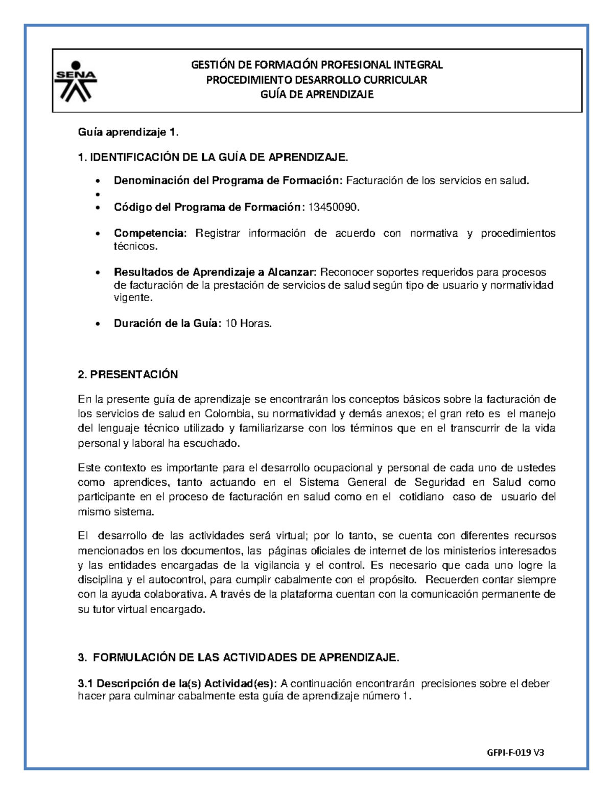 Guia aprendizaje 1 - GESTIÓN DE FORMACIÓN PROFESIONAL INTEGRAL PROCEDIMIENTO DESARROLLO ...