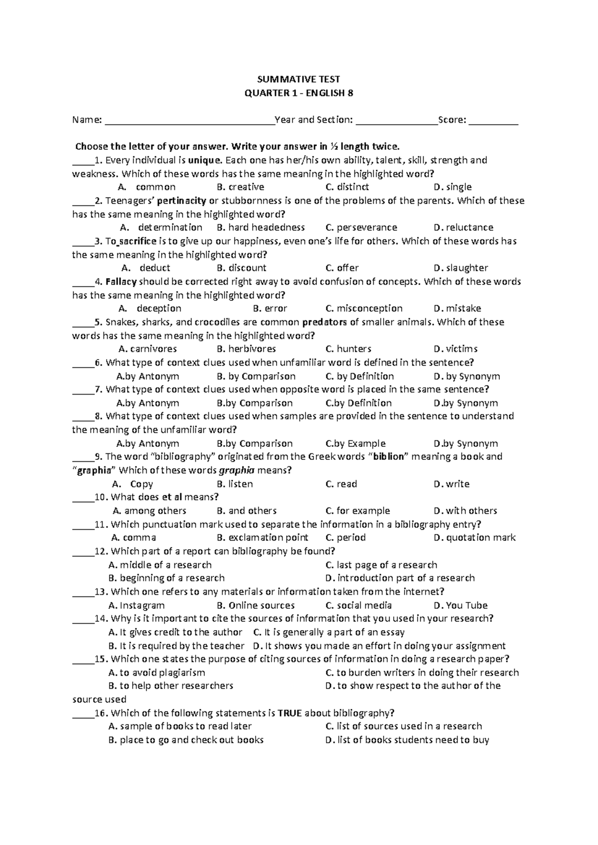 Activity-Sheet - activity sheet for students - SUMMATIVE TEST QUARTER 1 ...