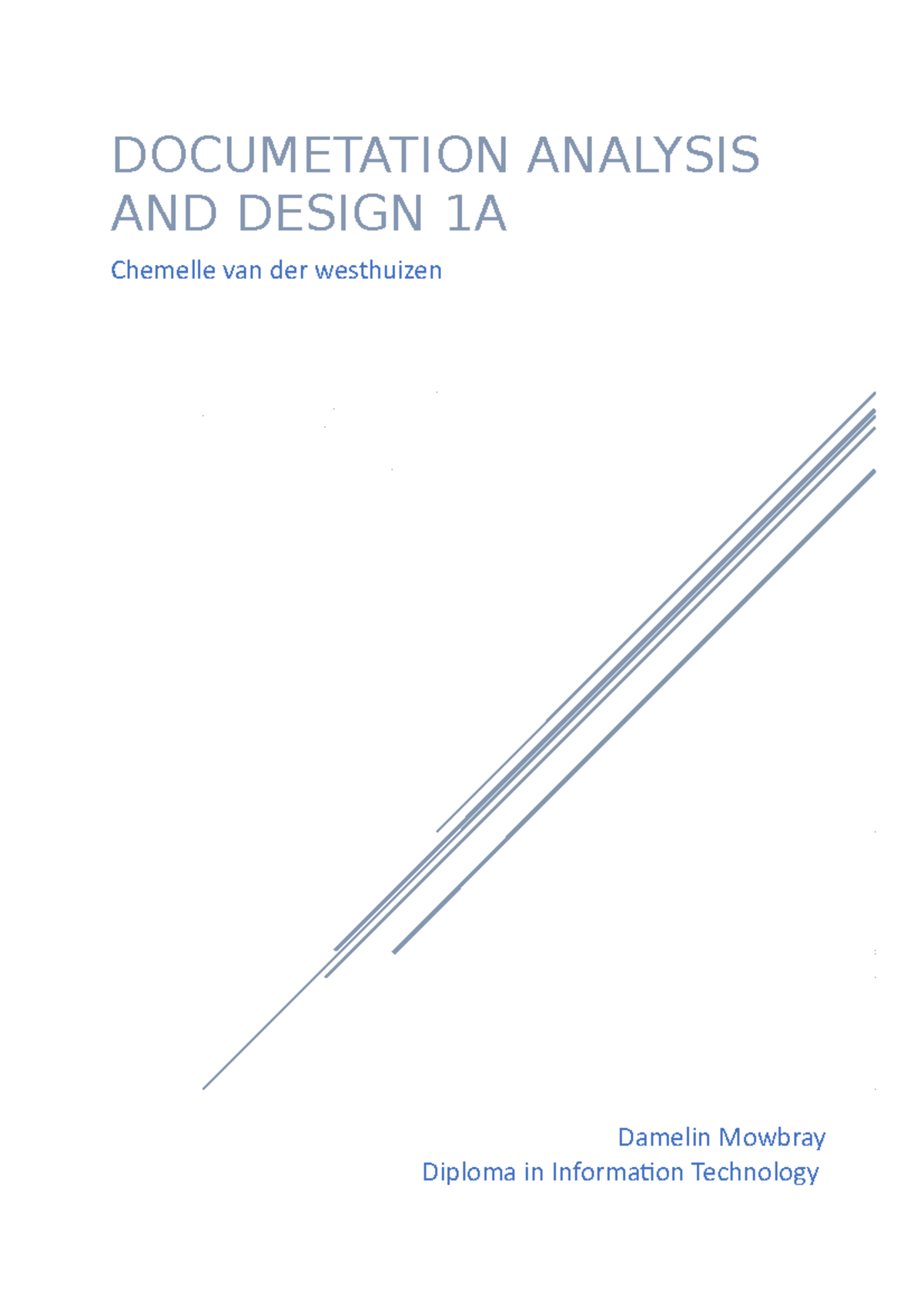 Documetation analysis and design 1A second assignment - DOCUMETATION ...