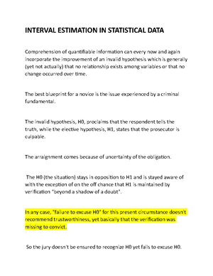 Terminology And Inferential Statistics - TERMINOLOGY AND INFERENTIAL ...