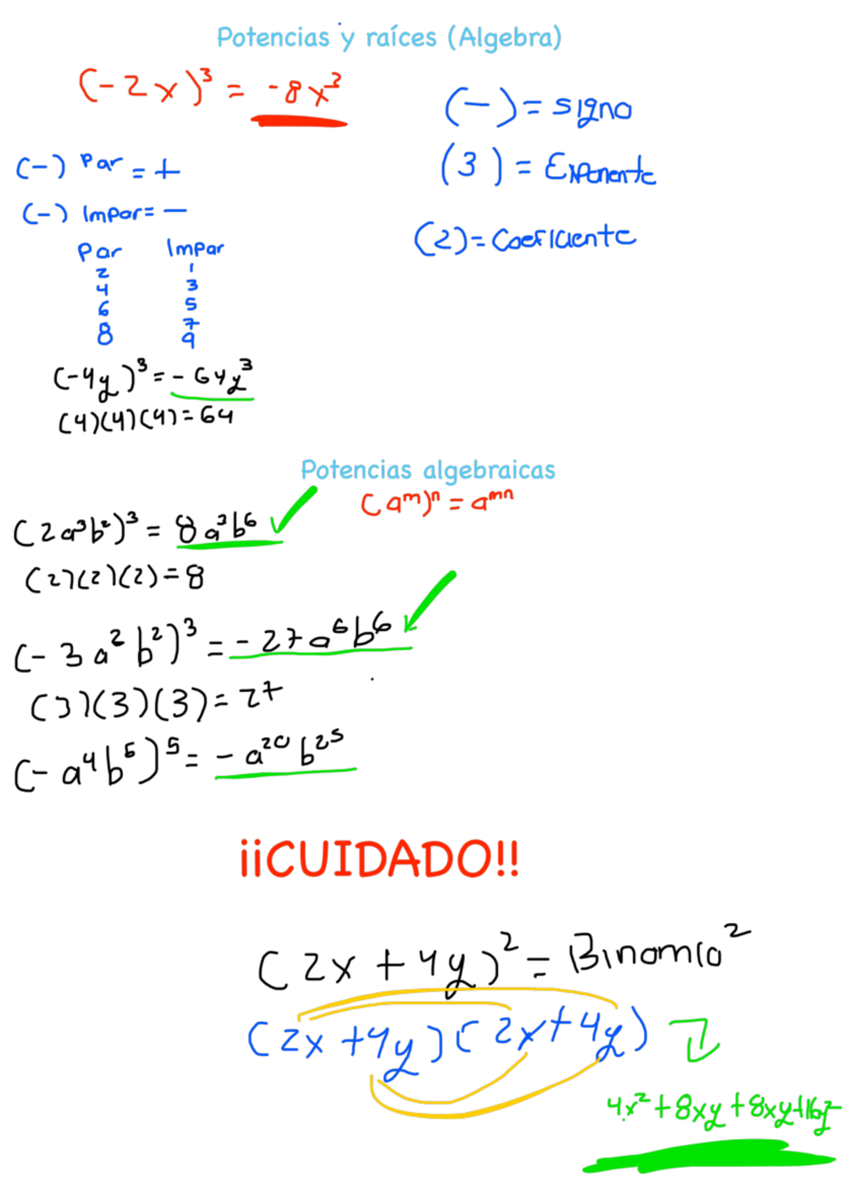 Potencias y Raíces - Matemáticas I - Studocu