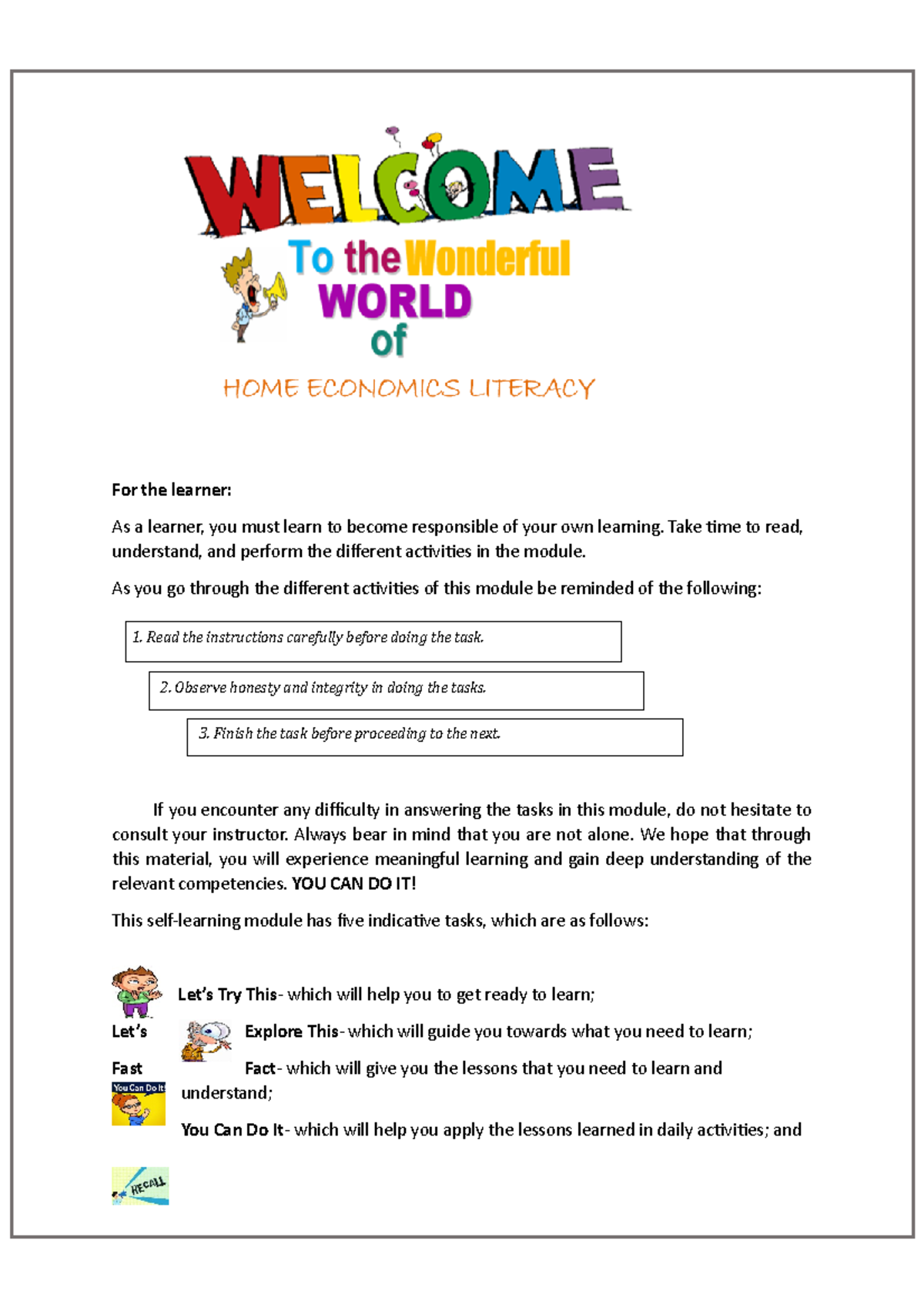 Module 3- Nutrients and Food Commodities - For the learner: As a ...