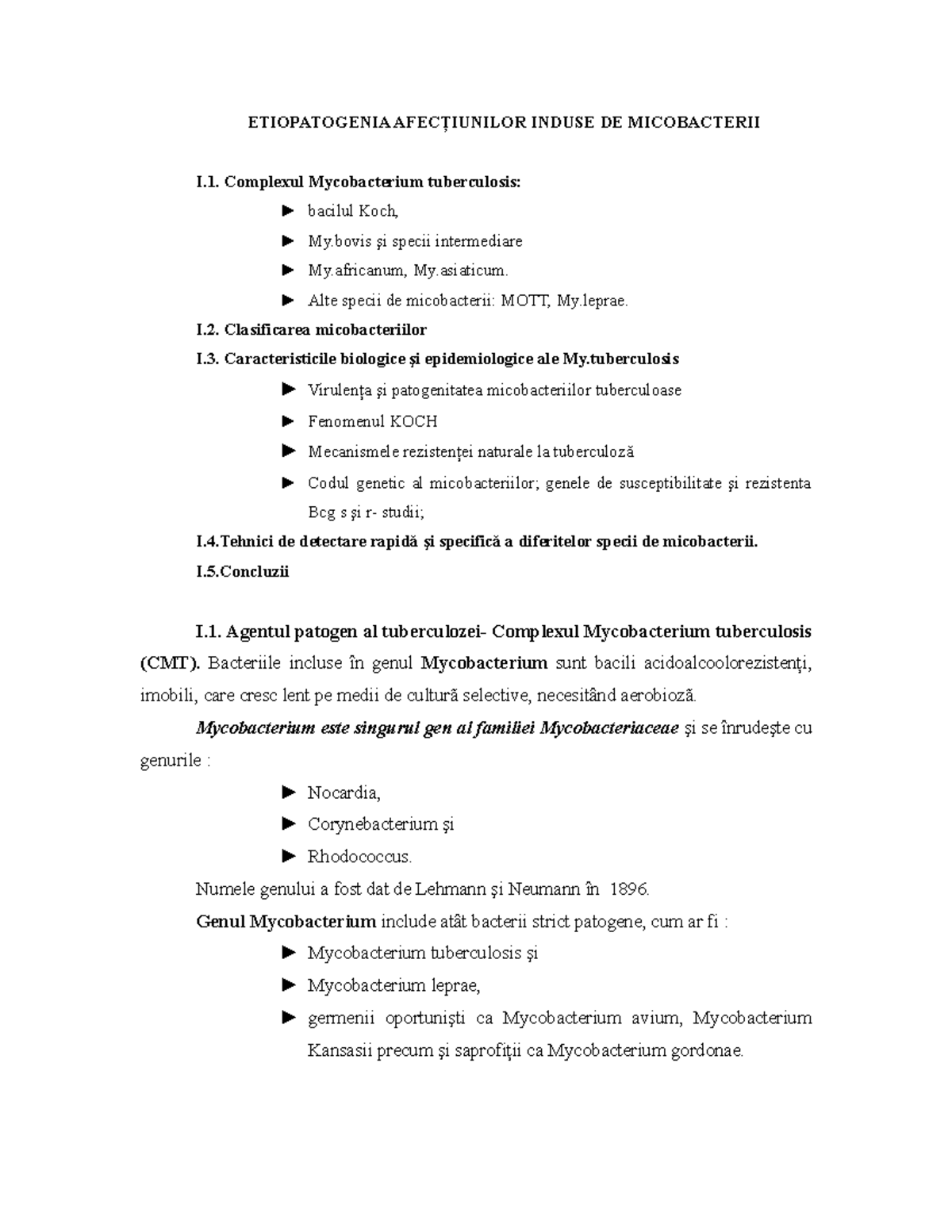 Etiopatogenia AFECŢ Iunilor Induse DE Micobacterii - ETIOPATOGENIA ...