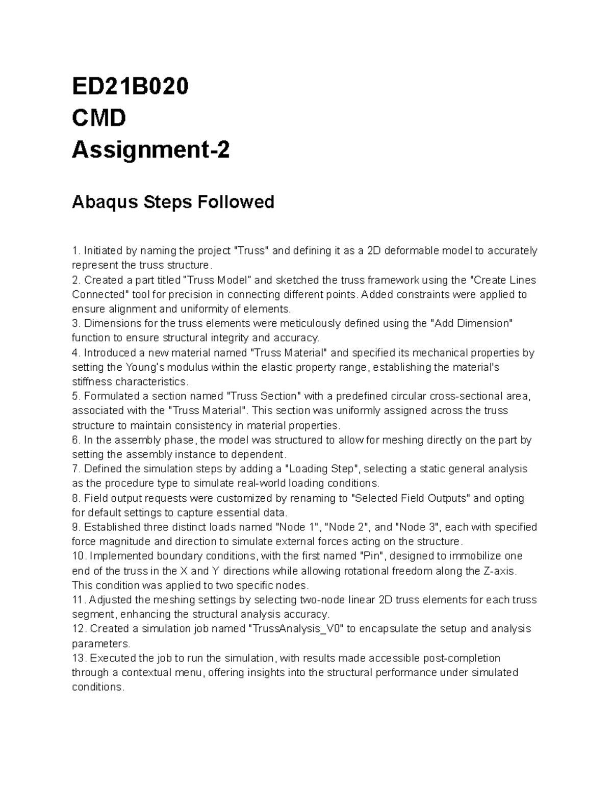 ED21B020 HW2 CMD - apc - ED21B CMD Assignment- Abaqus Steps Followed 1 ...