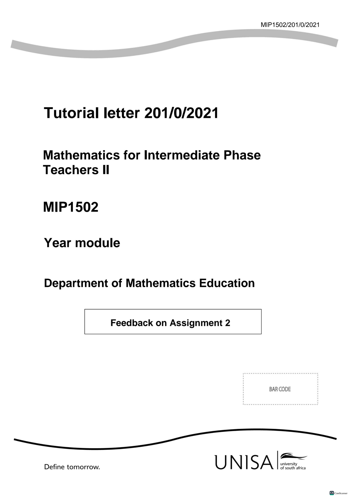MIP1502 memo assignment 02 2021 - MIP2601 - Studocu