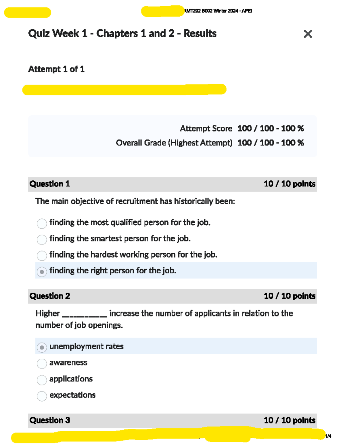 Quiz Week 1 - Chapters 1 and 2 - Results - Interviewing fundamentals - Studocu
