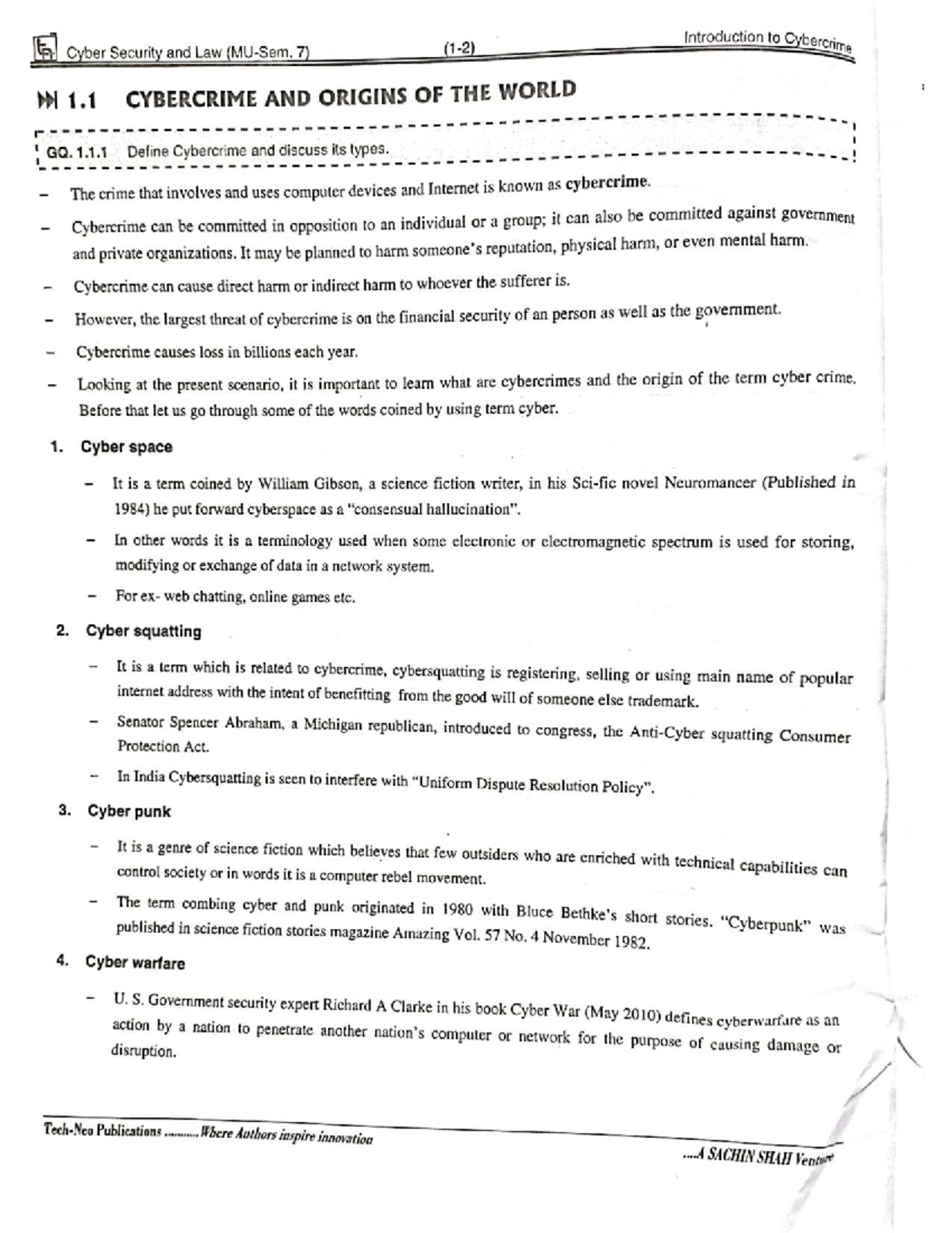 Module 1 tech neo - Introduction to Cyberc,: Cyber Security and Law 7 ...