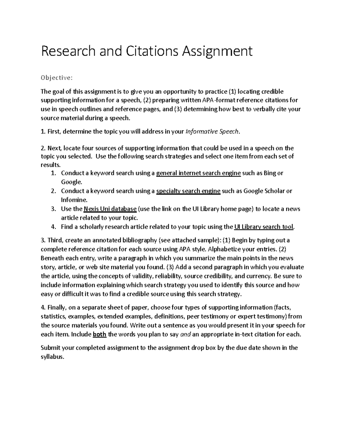 Research and Citations Assignment Update 2019 - Research and Citations ...