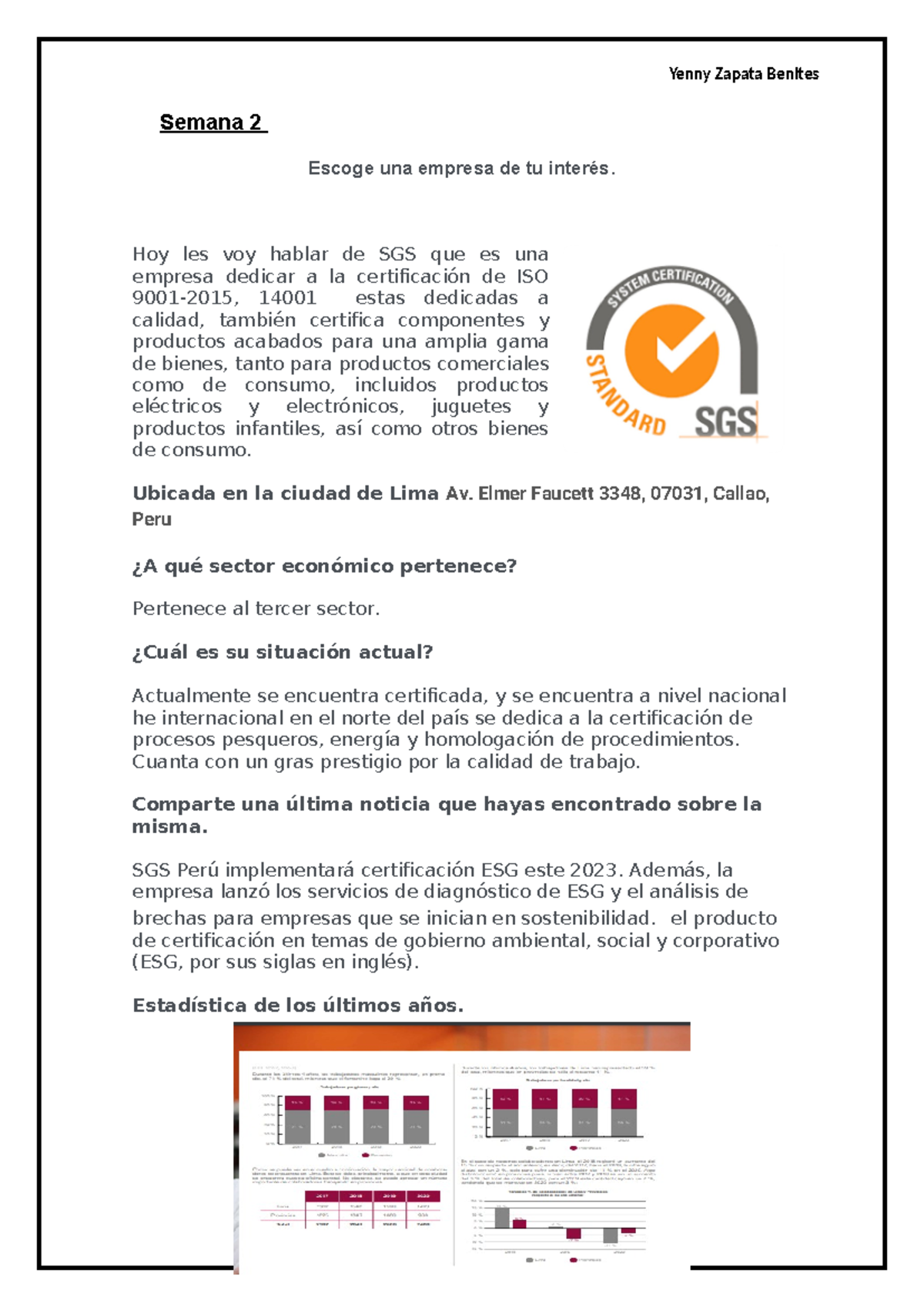 Tarea Semana 2 - niguna - Semana 2 Escoge una empresa de tu interés ...