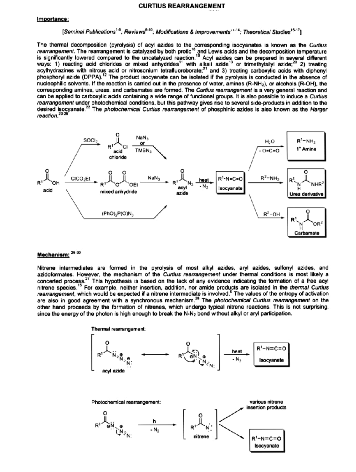 Curtius Rearrangement - Ihe rearrangement is catalyzed by both protic ...