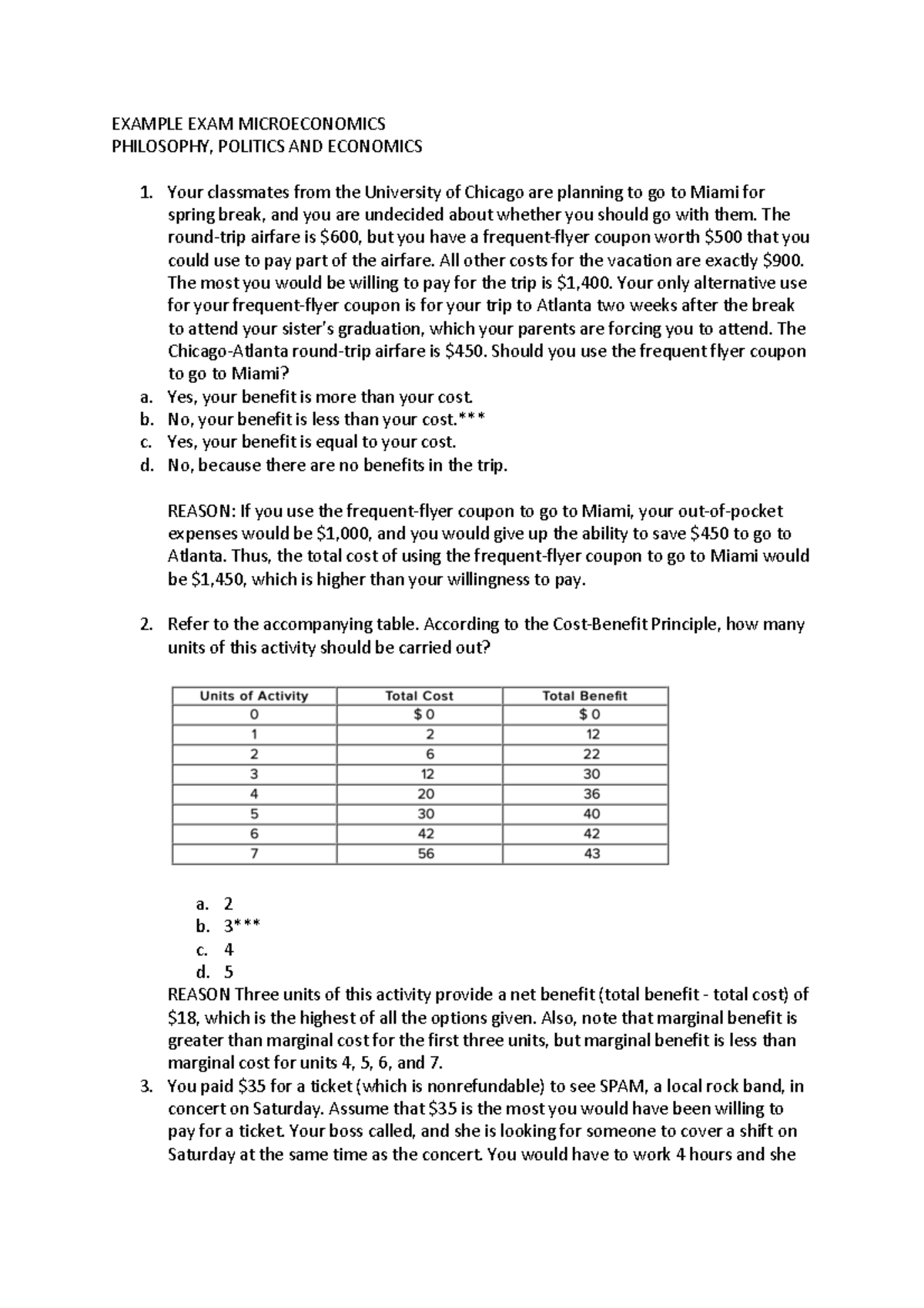 Example EXAM Microeconomics - EXAMPLE EXAM MICROECONOMICS PHILOSOPHY ...
