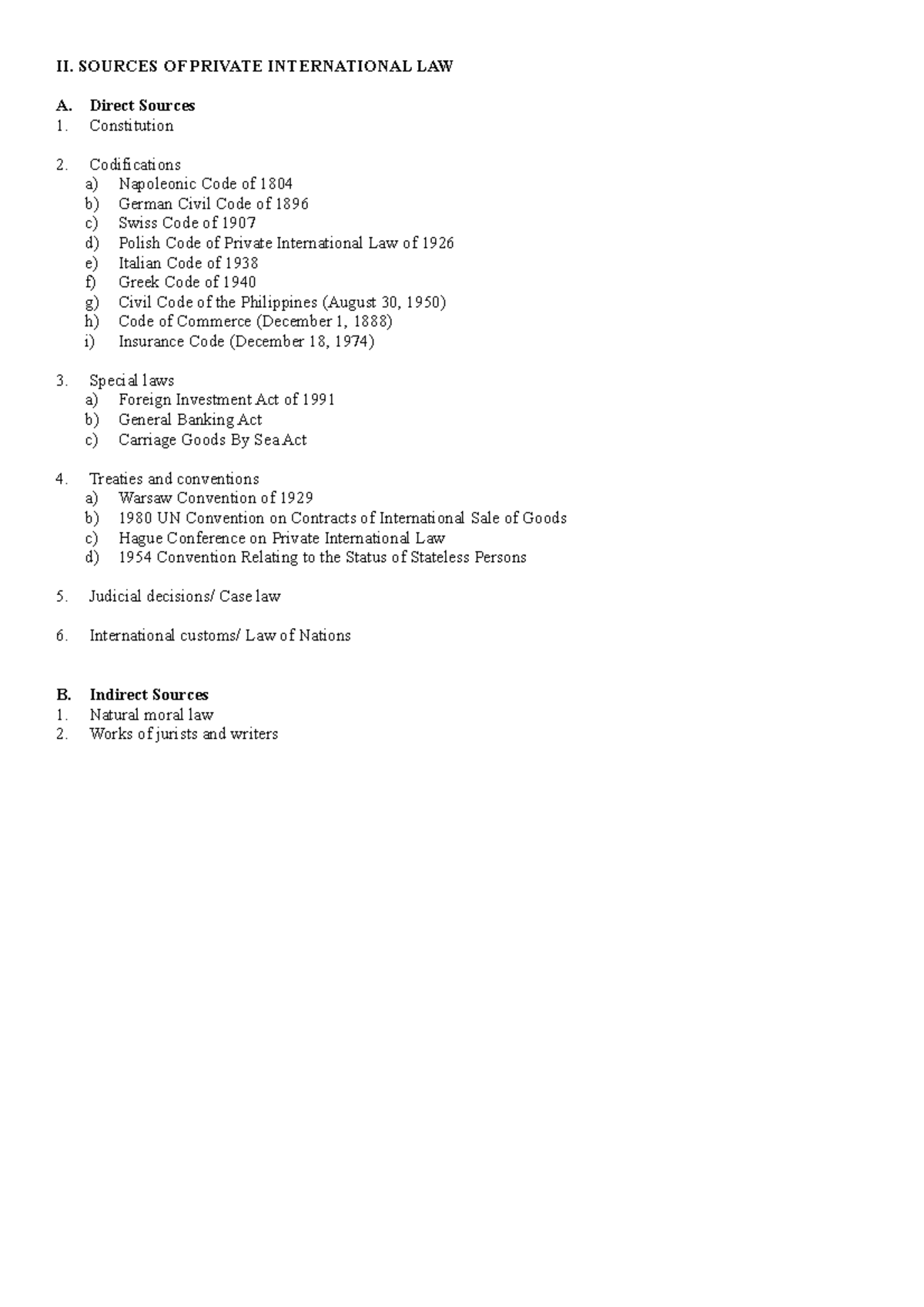 2. Sources OF Private International LAW - II. SOURCES OF PRIVATE ...
