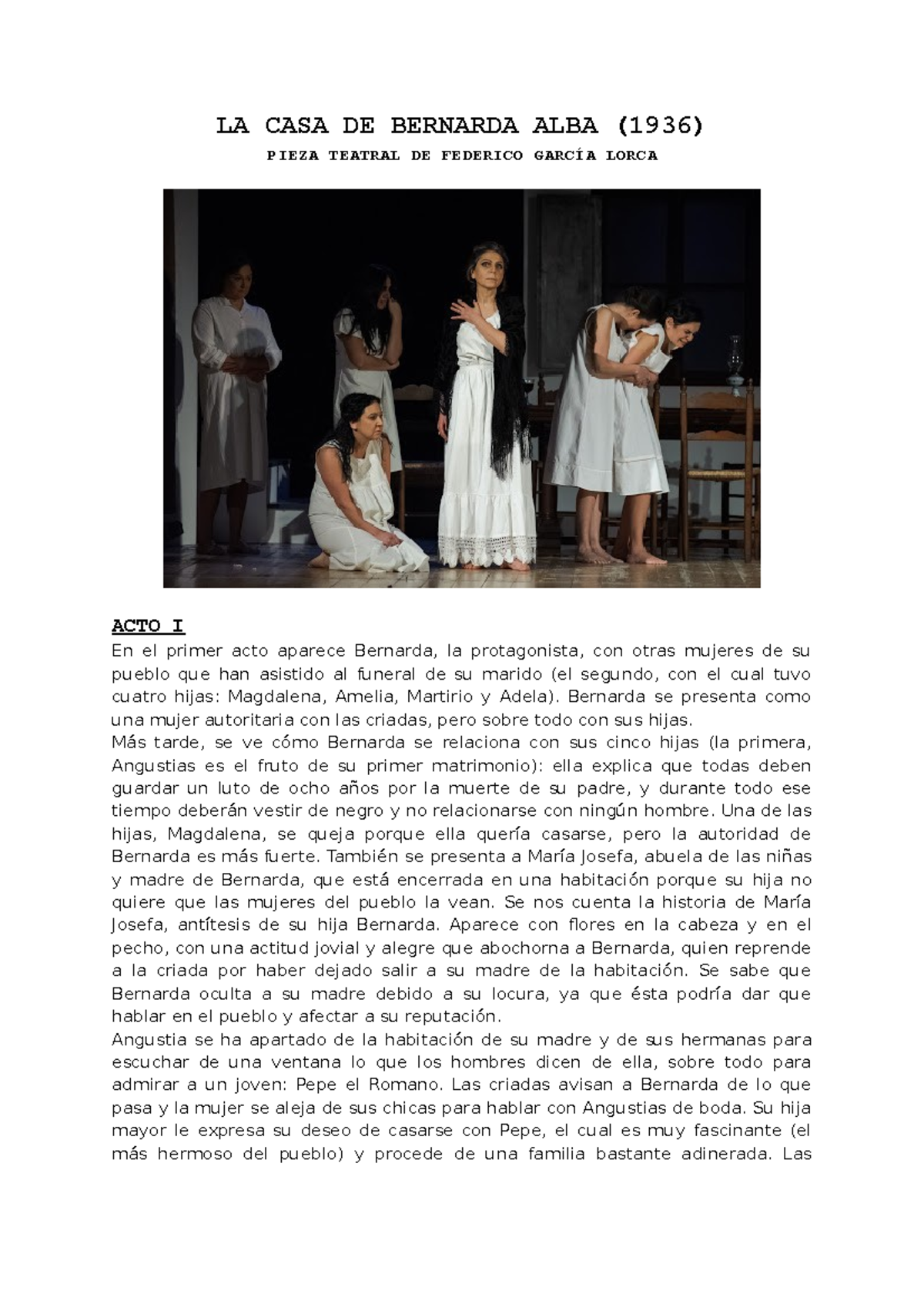 La casa de Bernarda Alba - LA CASA DE BERNARDA ALBA (1936) PIEZA ...