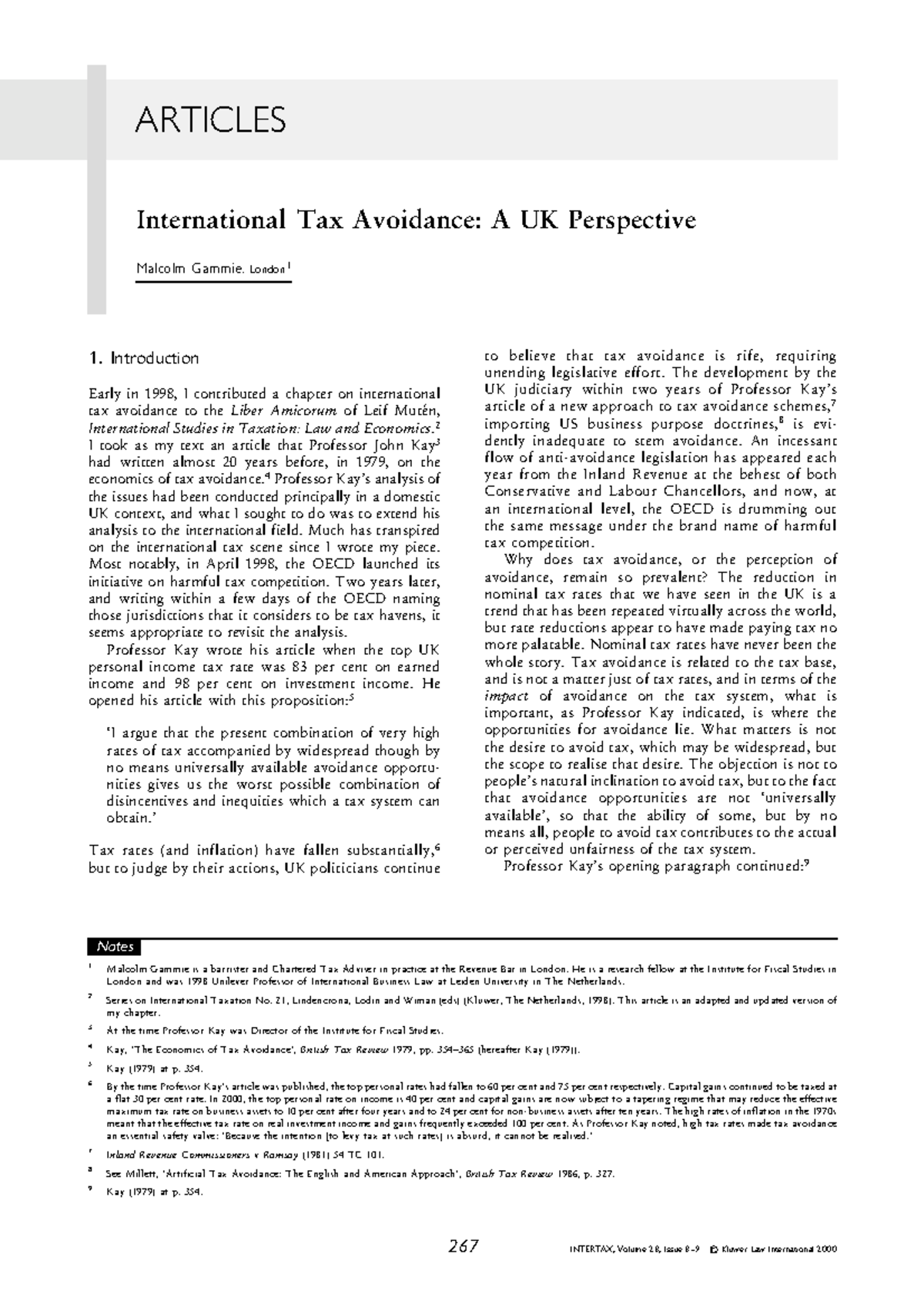 International tax avoidance Gammie - International Tax Avoidance: A UK ...