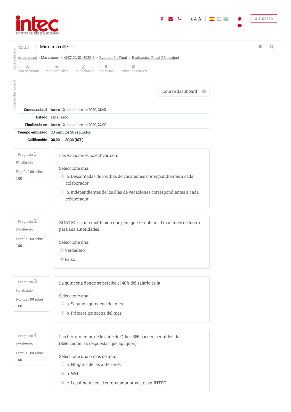 Orientacion Arreglado - [LMS01] Mis cursos (8) þ Área personal Mis ...