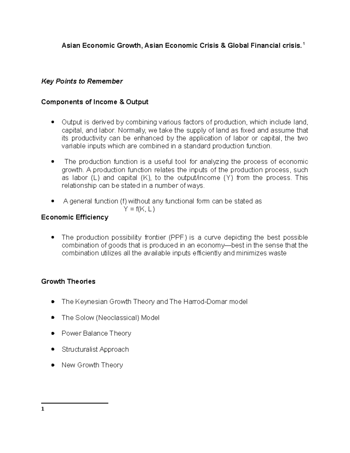 Asian Economic Growth Lecture Notes - Asian Economic Growth, Asian ...