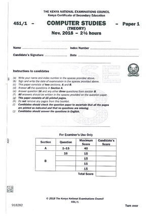F2 Computer QSNS - Questions - SUNRISE 3 EVALUATION EXAMS FORM 2 - 2024 ...