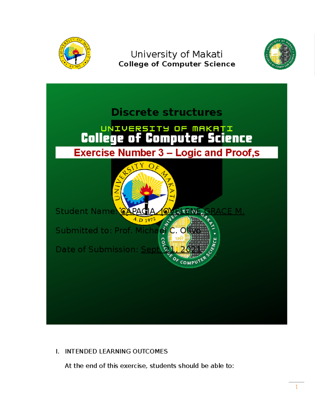 Exercise-number-3- Capacia - University of Makati College of Computer Science Discrete ...