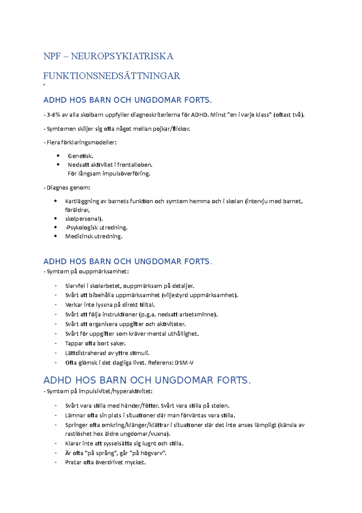 Adhd hos barn och ungdomar - NPF – NEUROPSYKIATRISKA ...