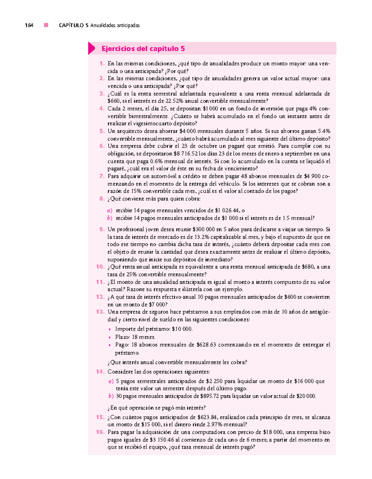 Deber # 11 - Anualidad Anticipada - 164 CAPÍTULO 5 Anualidades anticipadas En las mismas - Studocu