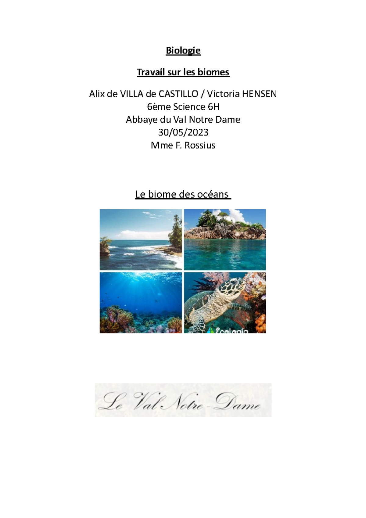 Bio - Les binomes - travail sur les biomes en biologie (rethos ...