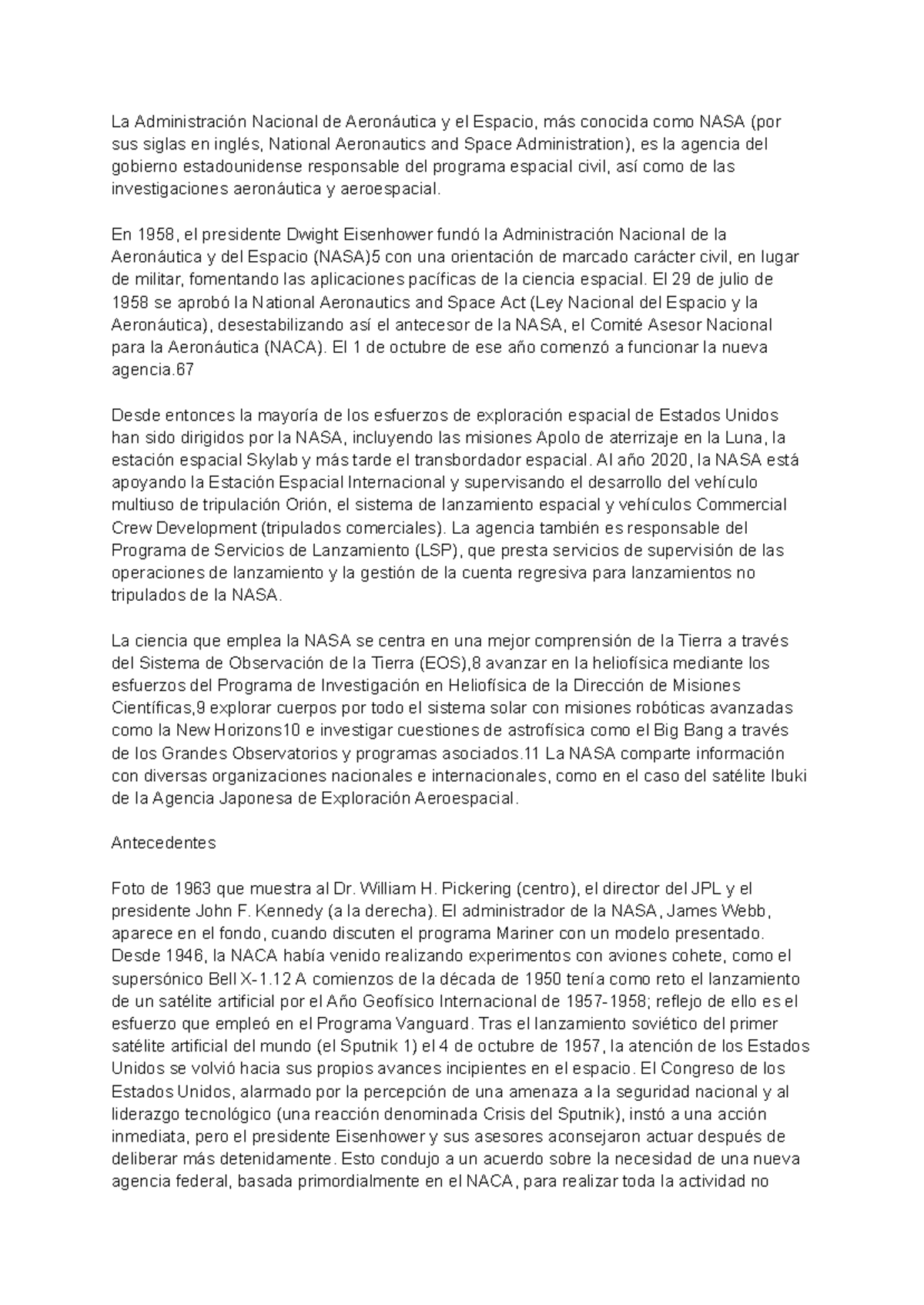 NASA - datos - La Administración Nacional de Aeronáutica y el Espacio ...