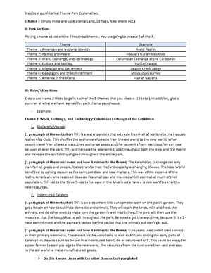 Historical theme park project - - Studocu