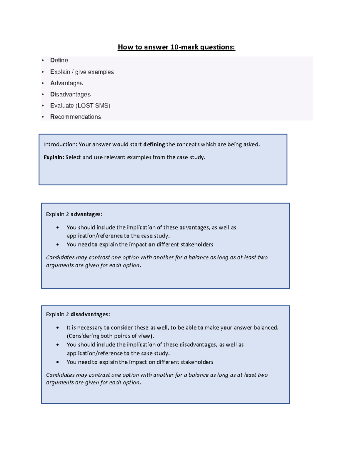 How to answer 10m Q - how to anwer a 10 mark questio ib business - How ...