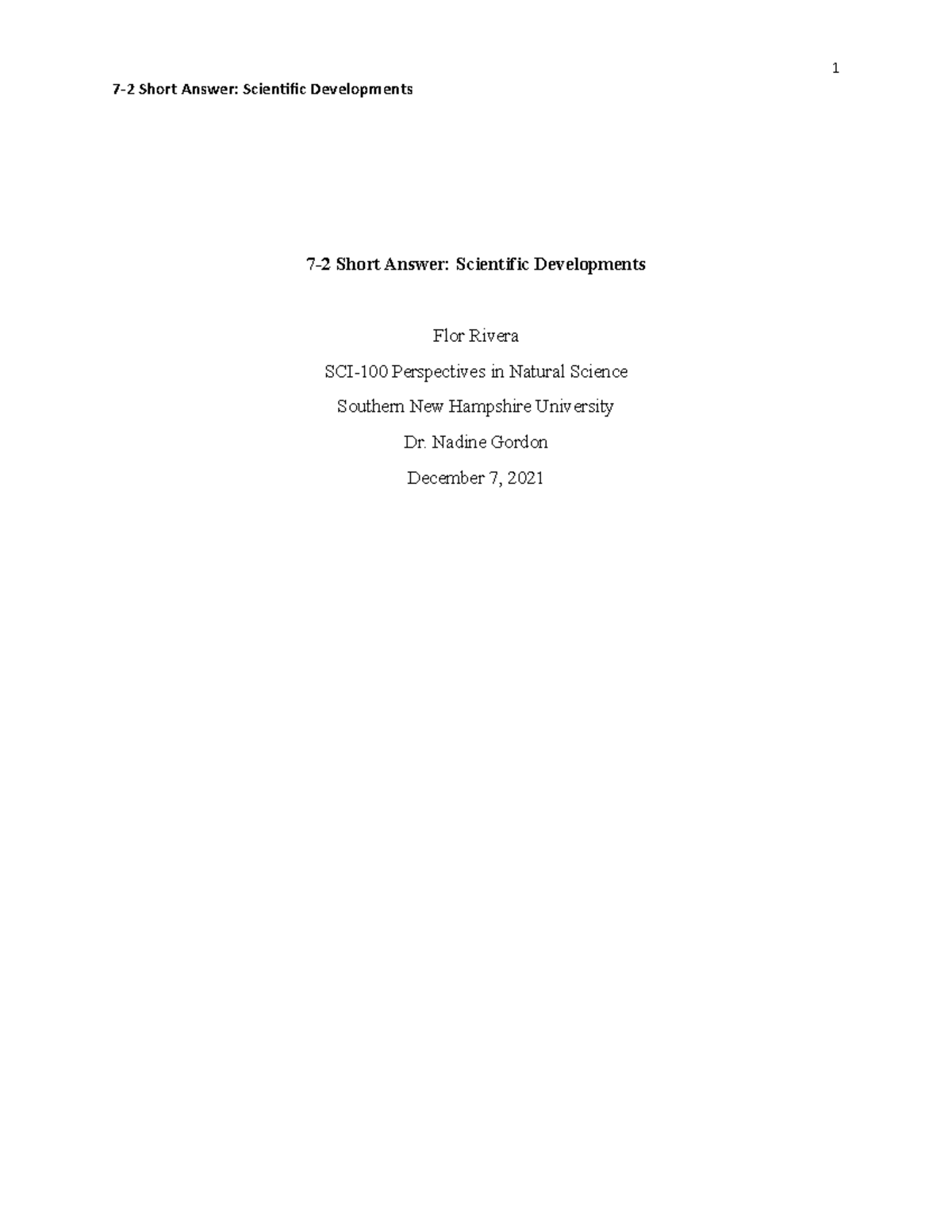 7-2 Short Answer Scientific Developments - Nadine Gordon December 7 ...
