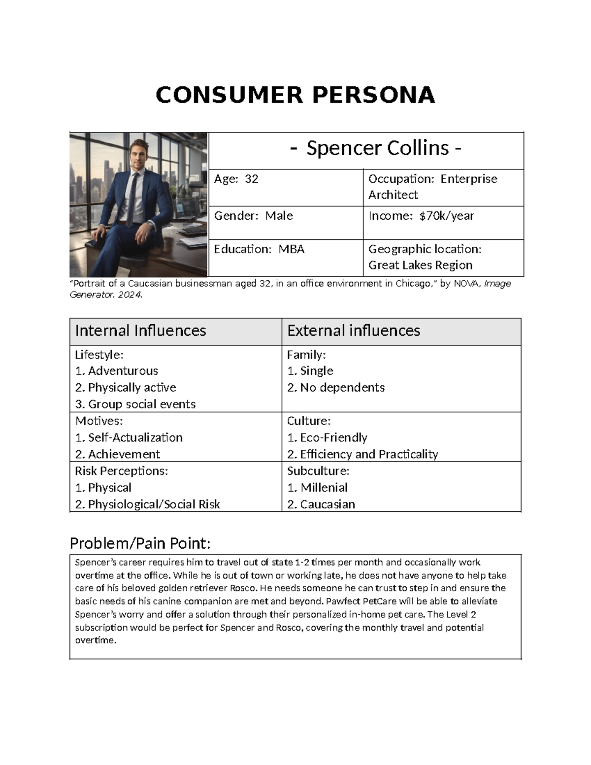 Consumer Persona Submission - CONSUMER PERSONA insert a Representative ...
