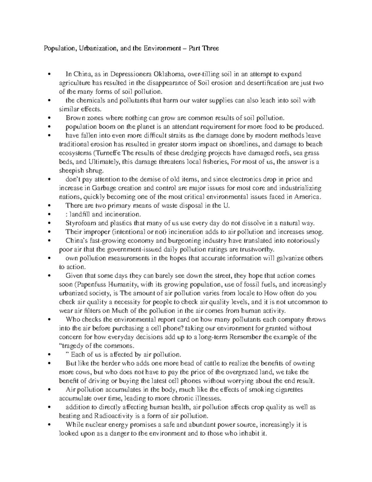 Population, Urbanization, and the Environment – Part Three - the ...