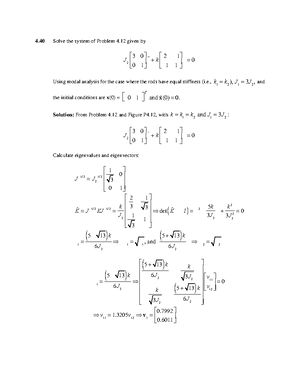 Mech 4500_Assignment 4 solution - 4 Consider the system of Figure P4 ...