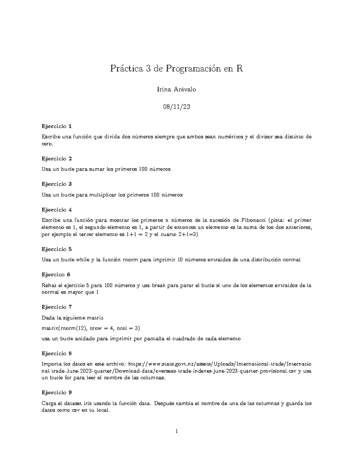 Practica 3 - Práctica 3 de Programación en R Irina Arévalo 08/11 ...