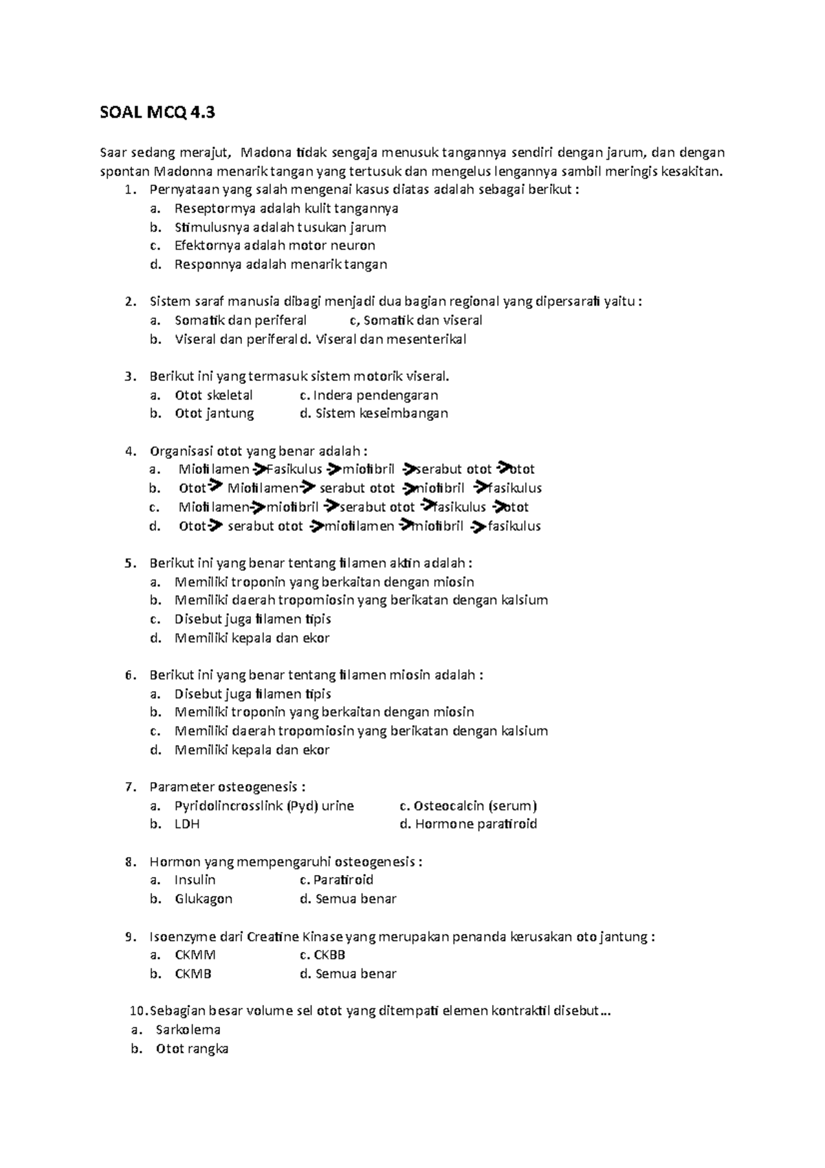 426491764 SOAL MCQ 4 3 mcq dengan banyak - SOAL MCQ 4. Saar sedang merajut, Madona tidak sengaja ...