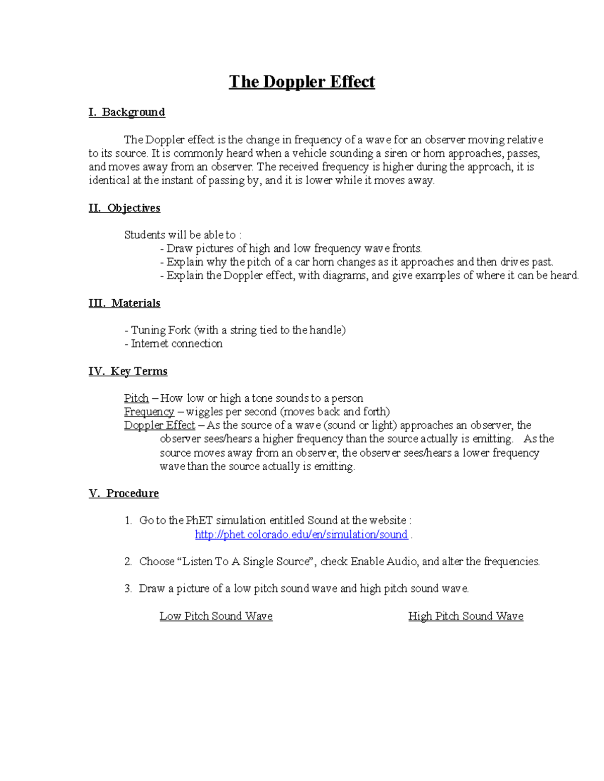 The Doppler Effect - Background The Doppler effect is the change in ...