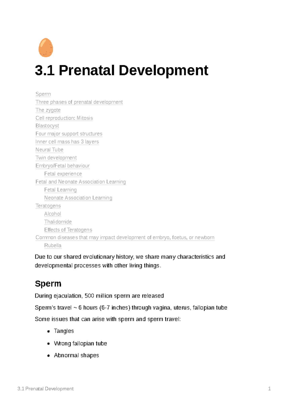 3.1 Prenatal Development - PSYC20008 - Unimelb - Studocu