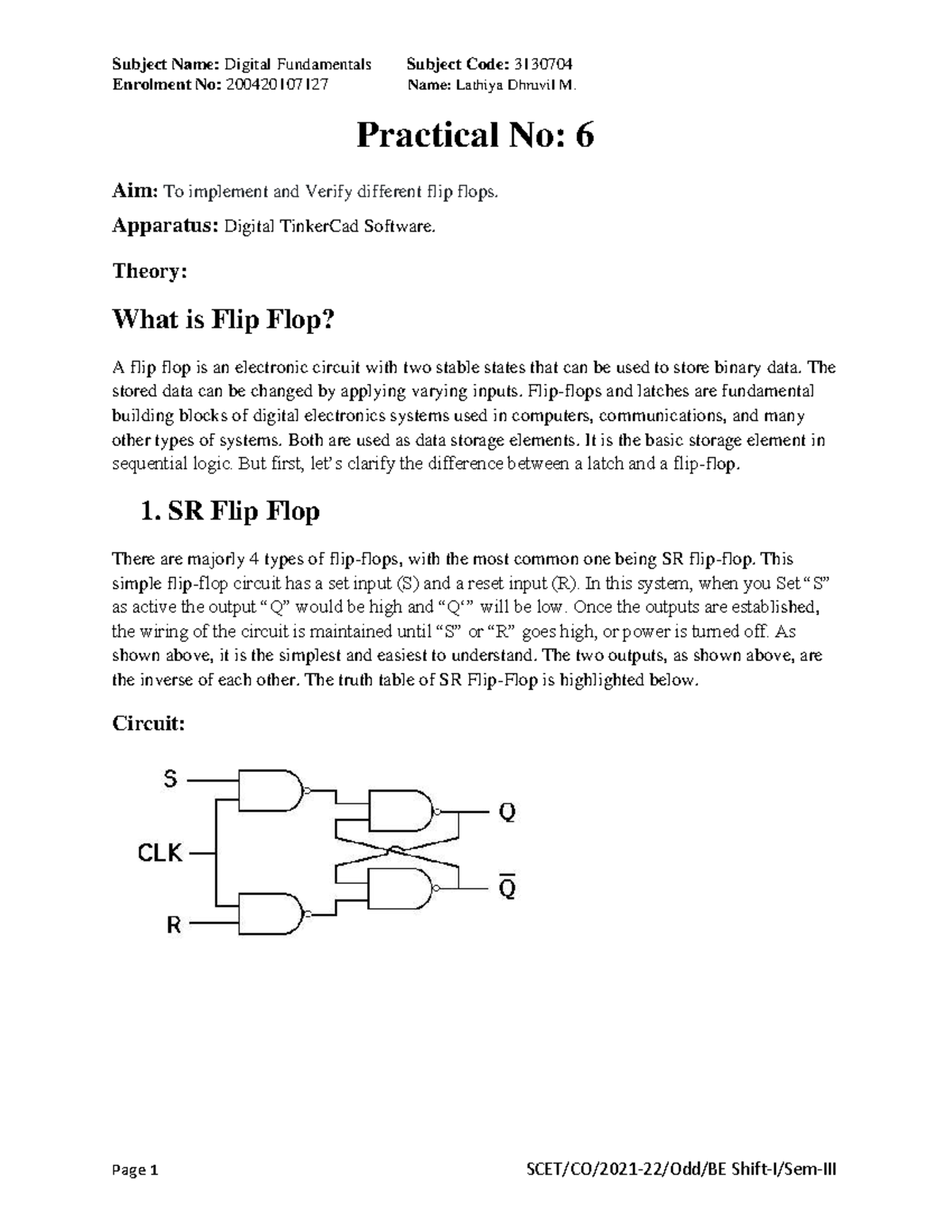 diffrent flip flop - Enrolment No: 200420107127 Name: Lathiya Dhruvil M ...