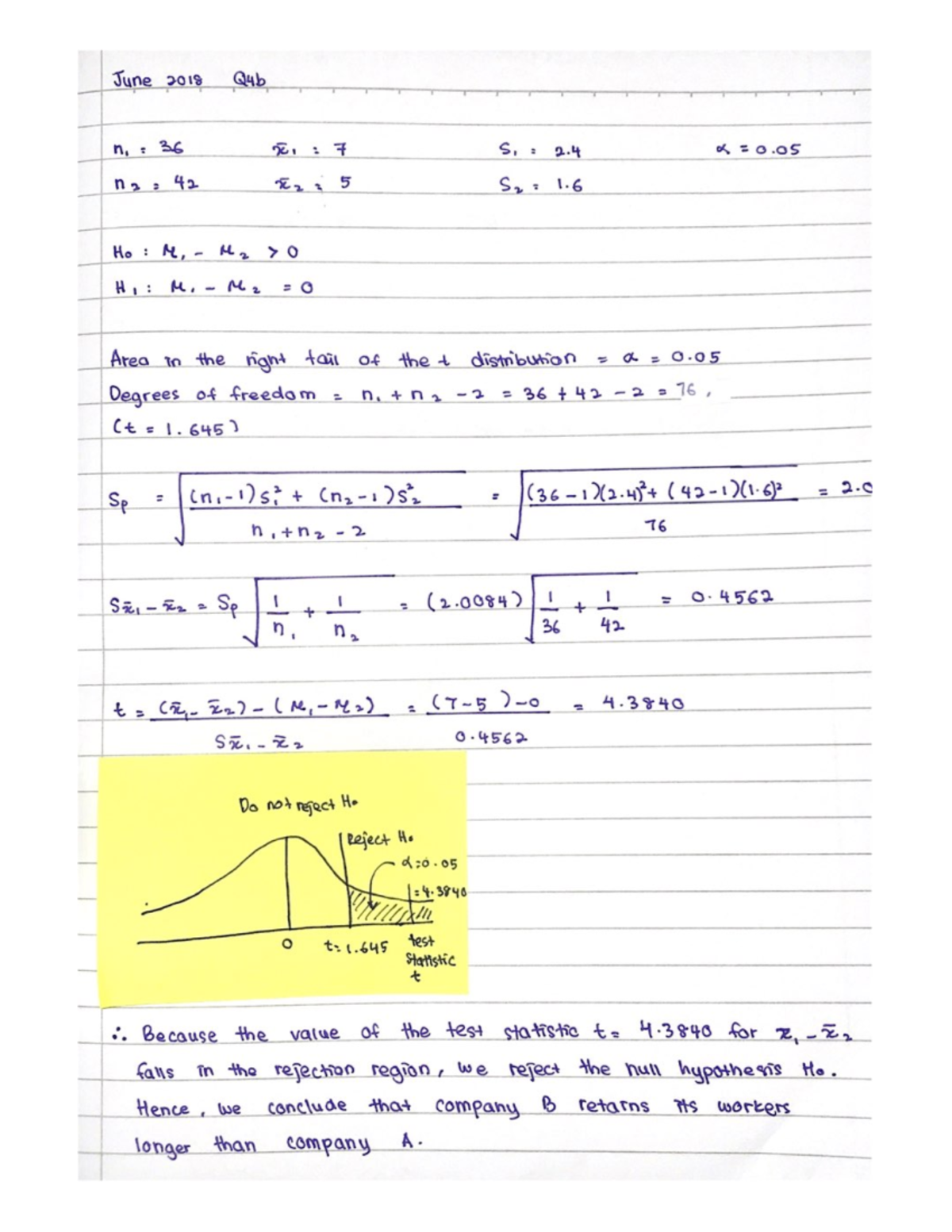 Exercise hypothesis testing two propotion - Statistical Method - Studocu