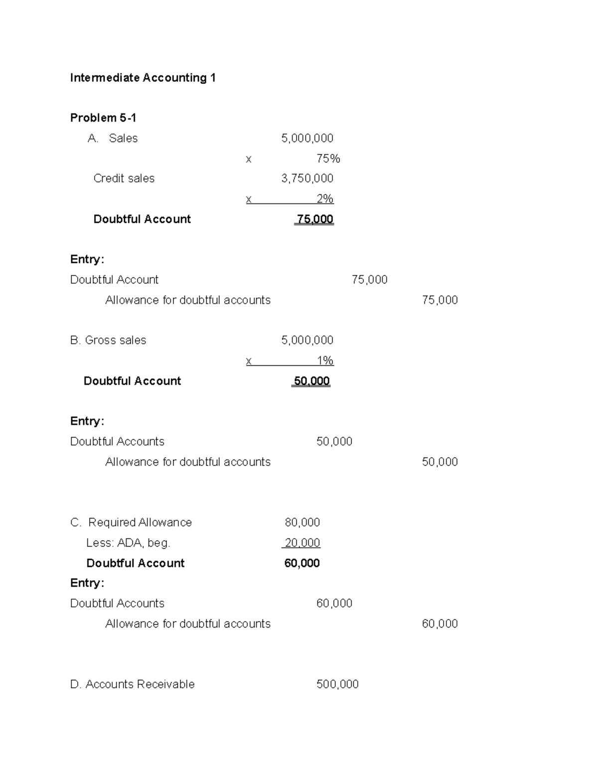 INTERMEDIATE ACCOUNTING 1 BACHELOR OF SCIENCE IN ACCOUNTANCY ...