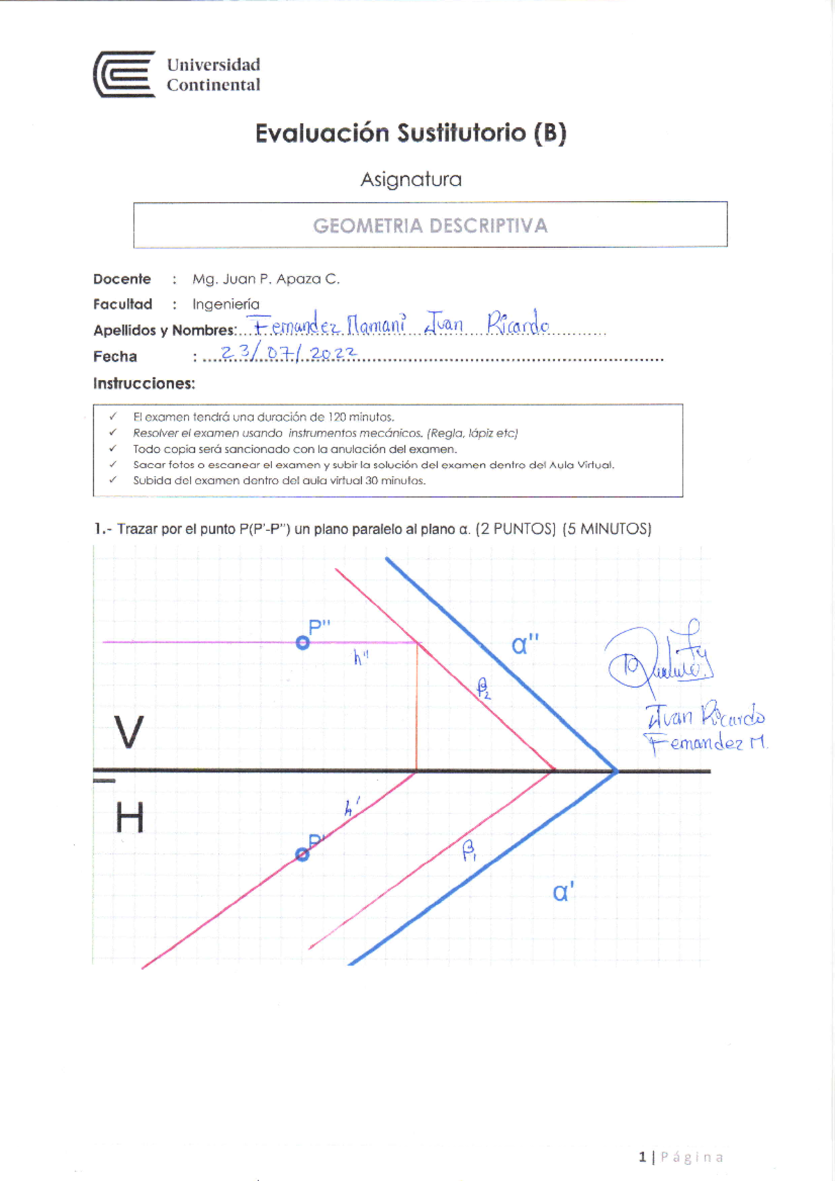 Img20220724 22400147 - Evaluacion sustitutorio - Geometria descriptiva - Studocu