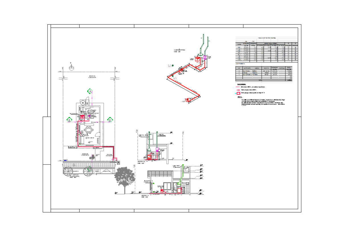 Plano DE GAS modelo - COND. VENT Ø 100 COND. VENT. CALEFON Ø 120 CORTE ...