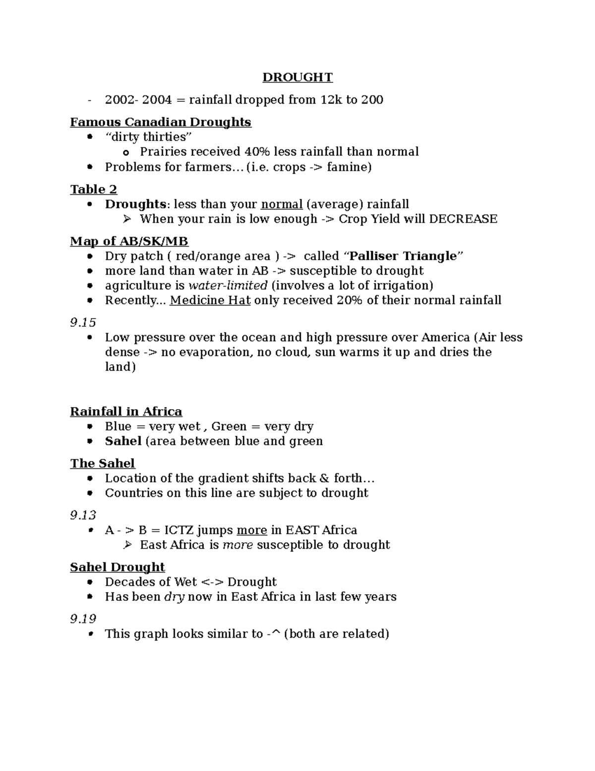Lecture notes, lectures 1-5 - Drought - DROUGHT 2002- 2004 = rainfall ...