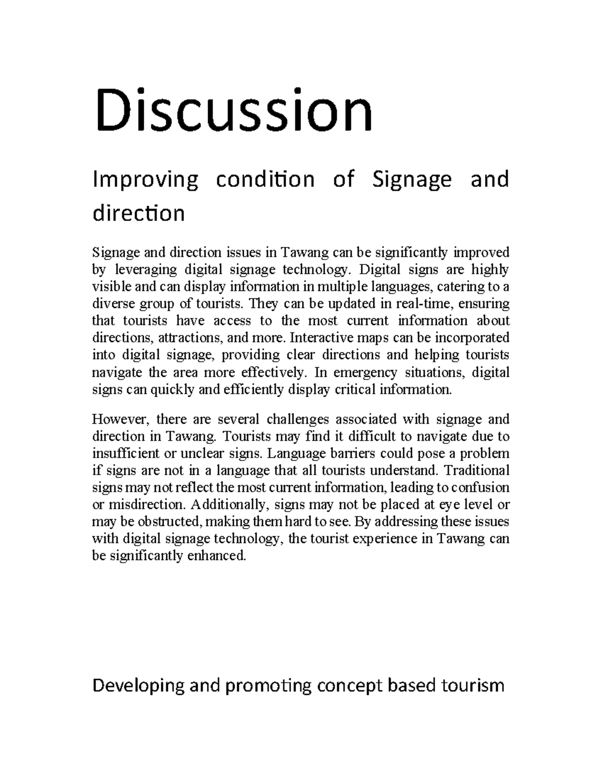 Disscuss - notes - Discussion Improving condiƟon of Signage and ...