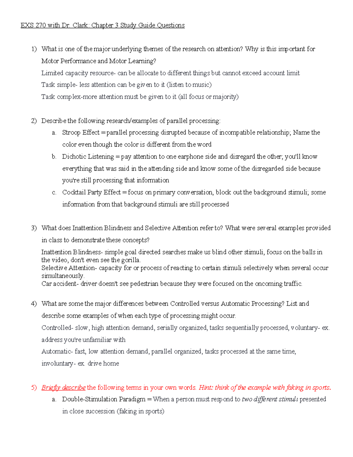 EXS 270 - Ch. 3 Study Questions - EXS 270 with Dr. Clark: Chapter 3 Study Guide Questions 1 ...