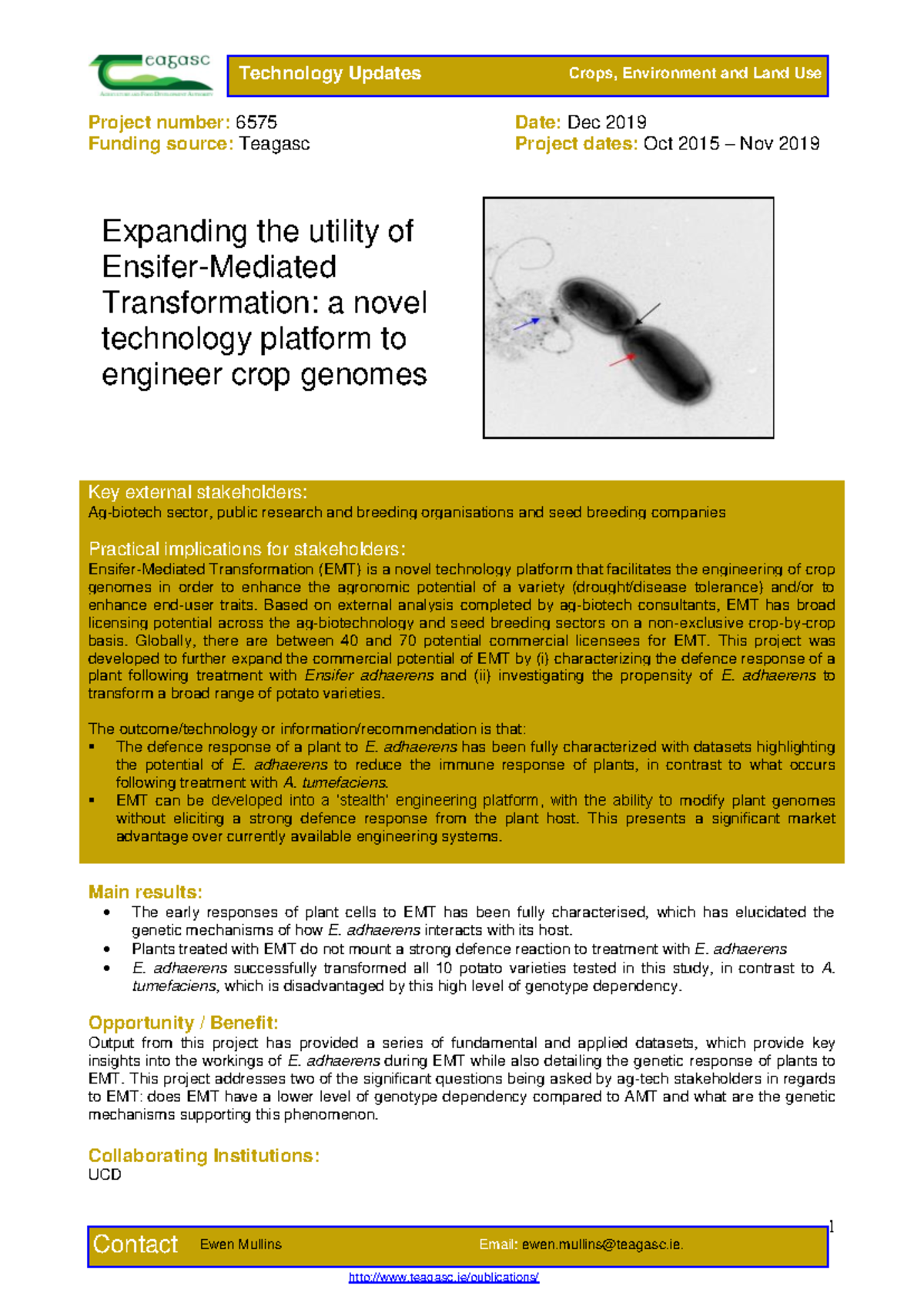 6575 Expanding the utility of Ensifer-Mediated Transformation Celup E ...